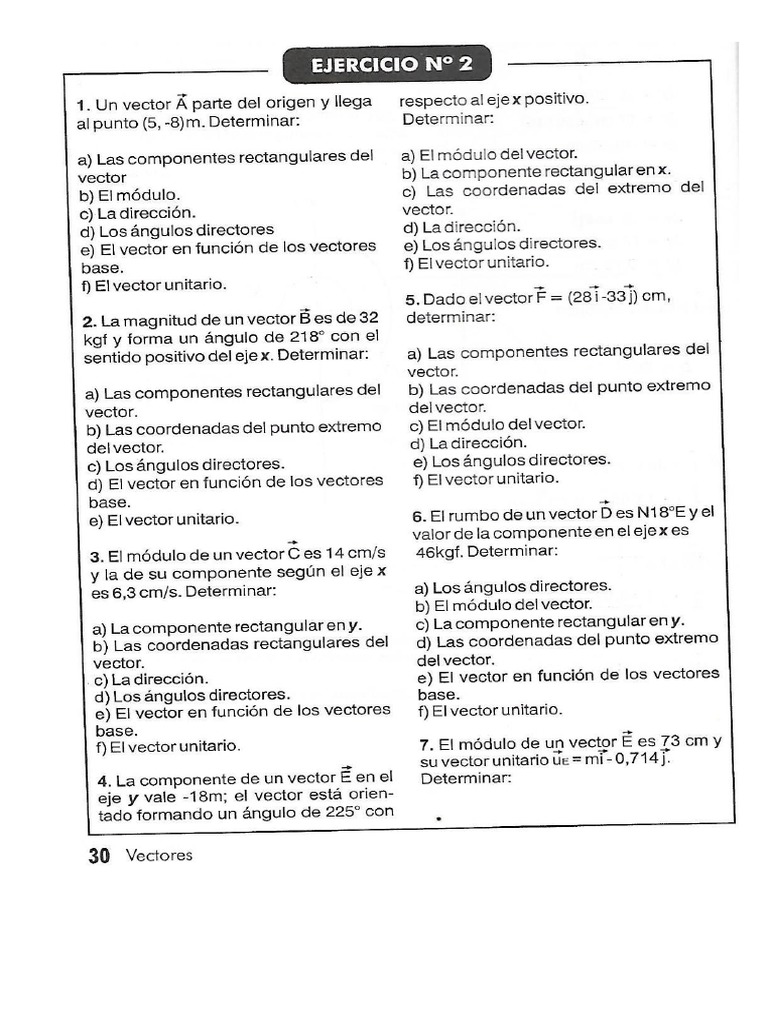 Ejercicio de Vectores | PDF