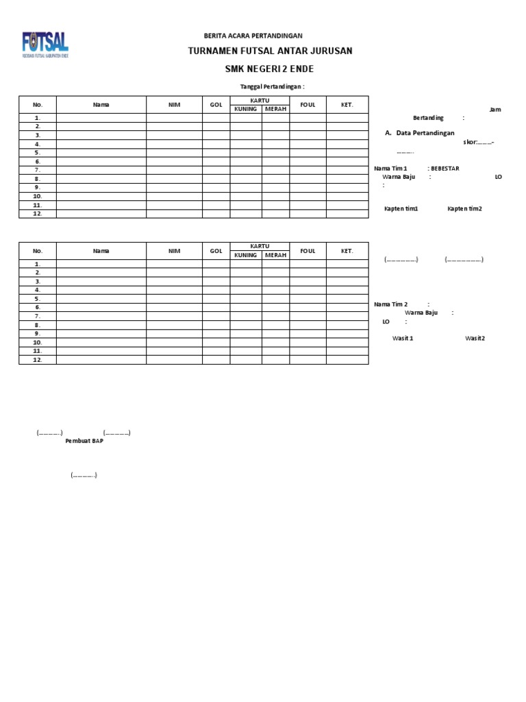 Dokumen - Tips - Berita Acara Futsal 2010fix | PDF