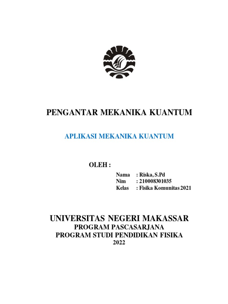 TUGAS 1. Mekanika Kuantum | PDF