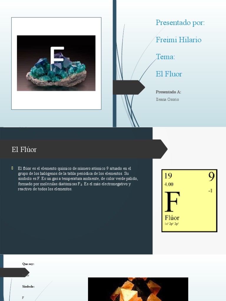 El Flúor: Símbolo y Propiedades Químicas | PDF