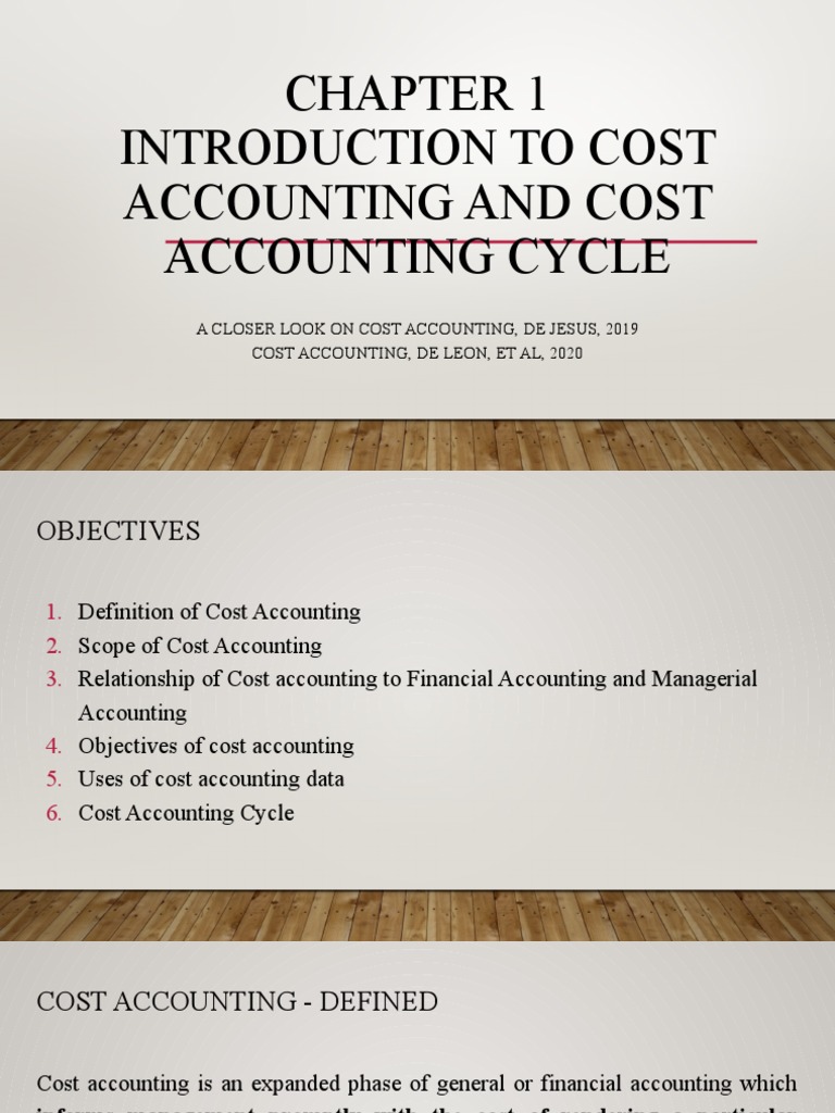 Chapter 1 Introduction To Cost Accounting | PDF | Cost Of Goods Sold ...