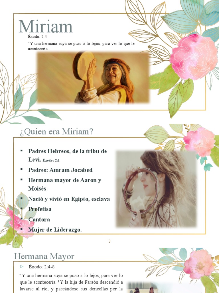 Miriam Reflexión | PDF | Miriam | Libro del éxodo
