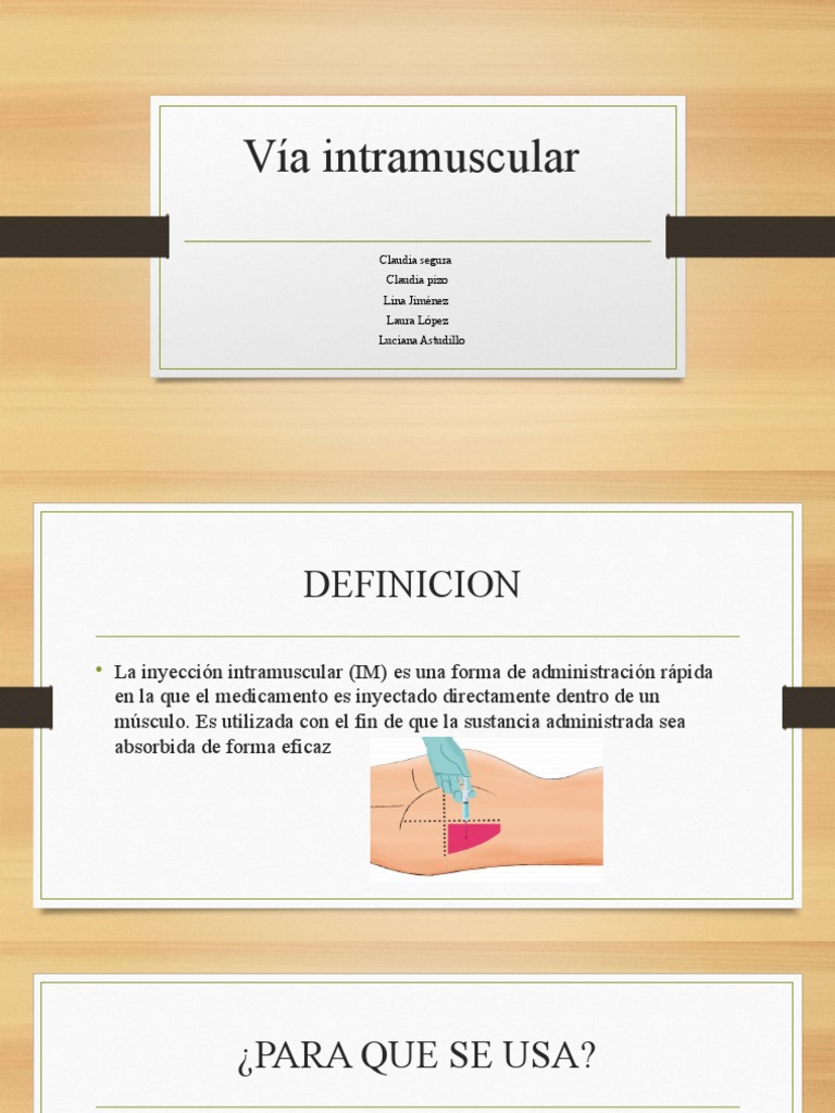 Definición y uso de inyección intramuscular | PDF | Inyección (medicina ...