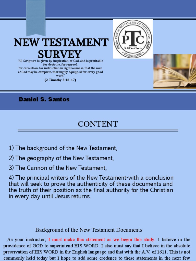 New Testament Survey | PDF | New Testament | Jesus