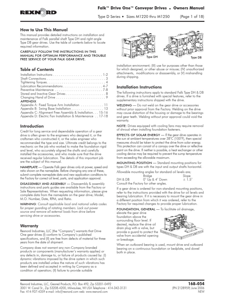 Reductores 1 y 2 - Falk | PDF | Belt (Mechanical) | Pump