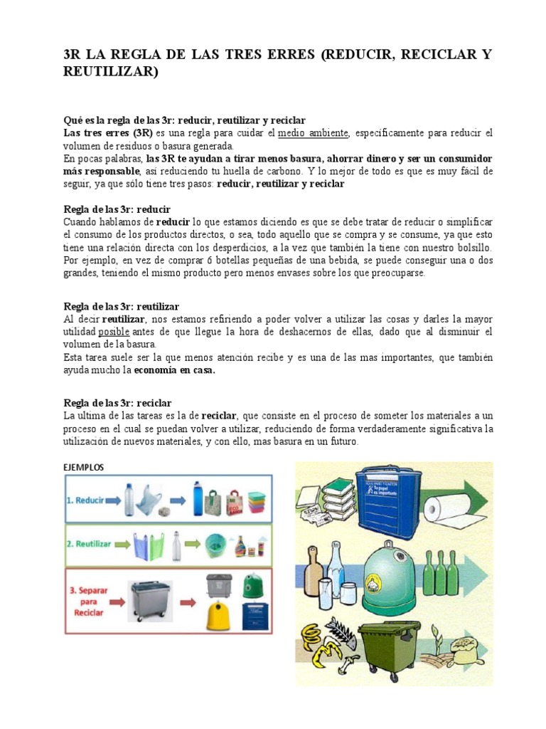 3R regla reducir reutilizar reciclar | PDF