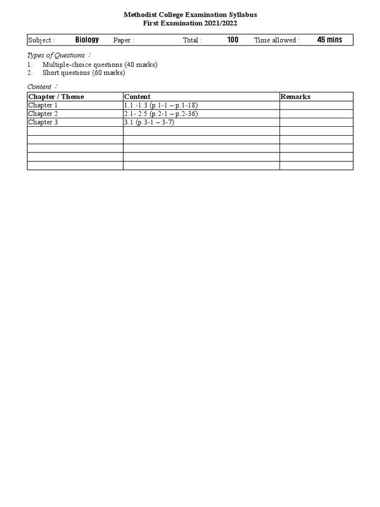 F3 Exam Syllabuses | PDF