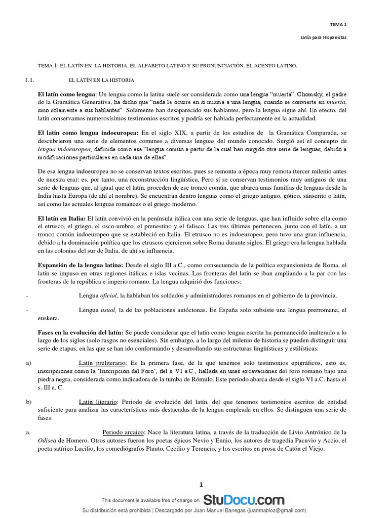 Evolución del Latín en la Historia | PDF | Palabra | latín
