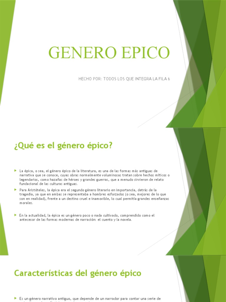 Genero Epico | PDF | Poesía épica | Poesía