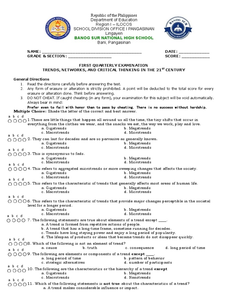 Trends, Networks, and Critical Thinking in The 21st Century 1st Quarter ...