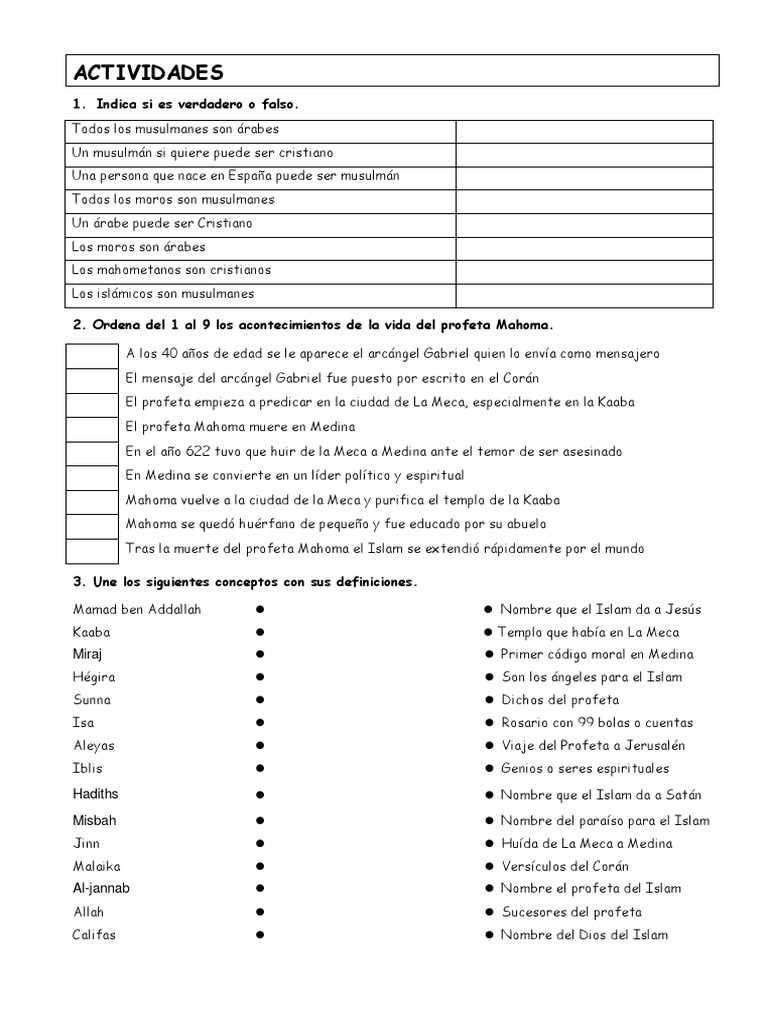 Actividades Educativas sobre el Islam | PDF | Mahoma | Mezquita