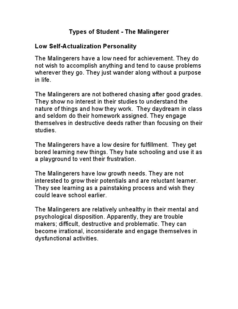 Types of Student - The Malingerer | PDF | Teaching | Epistemology