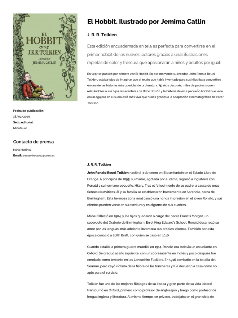 El Hobbit Ilustrado: Un Clásico Revivido | PDF | J. R. R. Tolkien