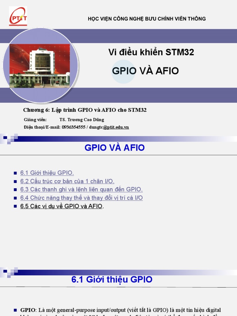 Chuong 6. GPIO Và AFIO Trong STM32 | PDF