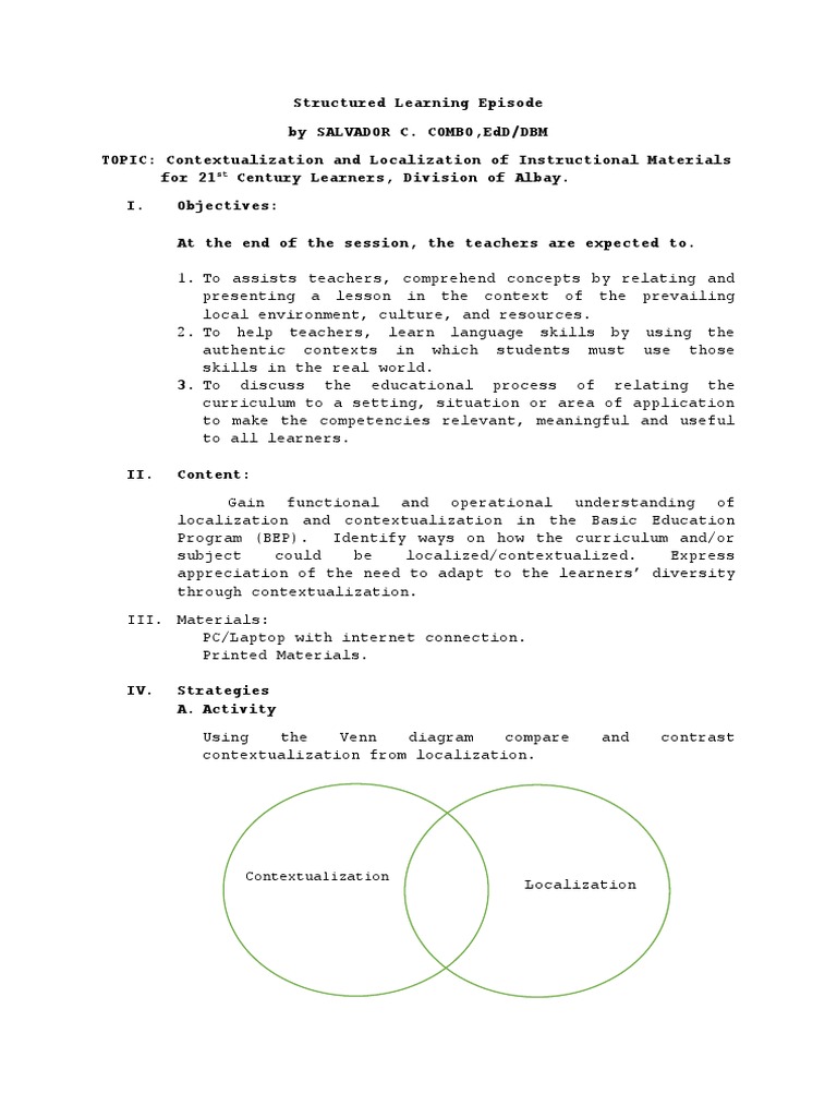 Structured-Learning-Episode-Doc Combo | PDF | Learning | Teachers