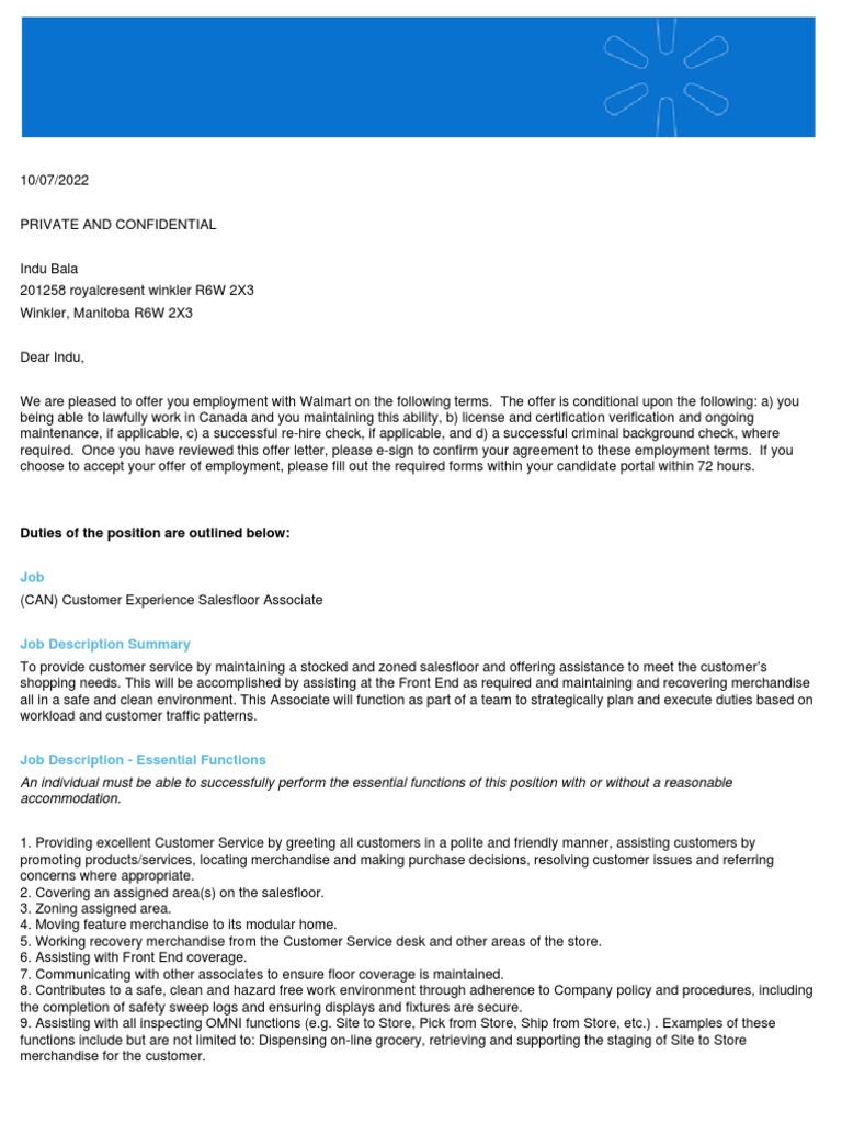 CAN+ +OFFER+ +Field+Store PDF | PDF | Employment | Walmart