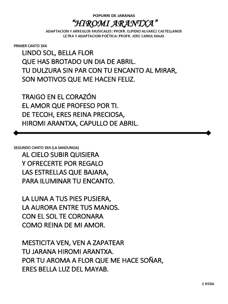 Popurri Hiromi Arantxa | PDF