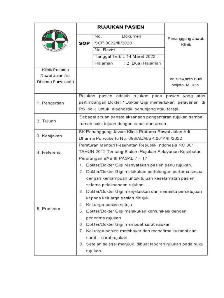 Sop Rujukan Pasien | PDF | Pengembangan Diri | Sains & Matematika