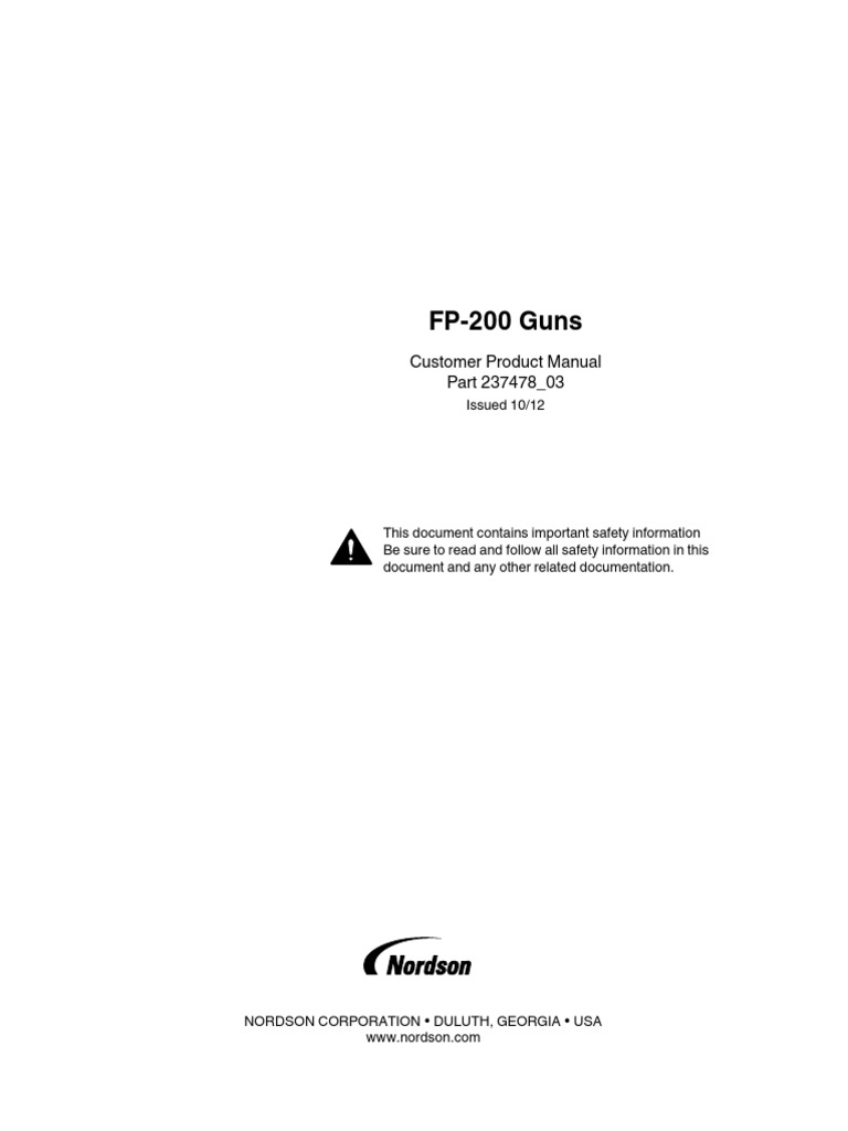 FP 200 Guns: Customer Product Manual Part 237478 - 03 | PDF | Safety ...