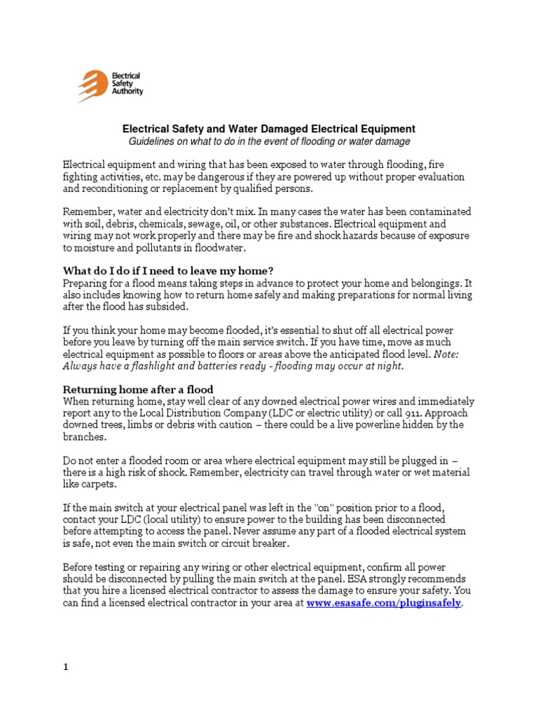 Backgrounder Flood Damage 130911 FINAL | PDF | Electrical Wiring | Electrician