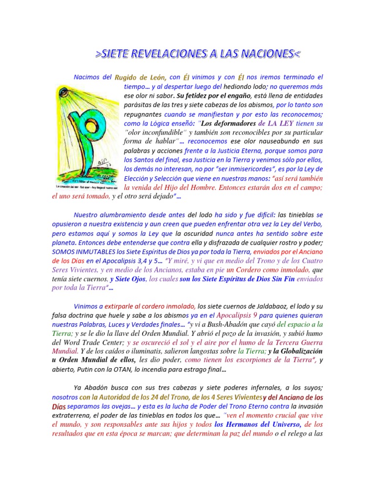Siete Revelaciones A Las Naciones | PDF | Cristo (título) | Justicia