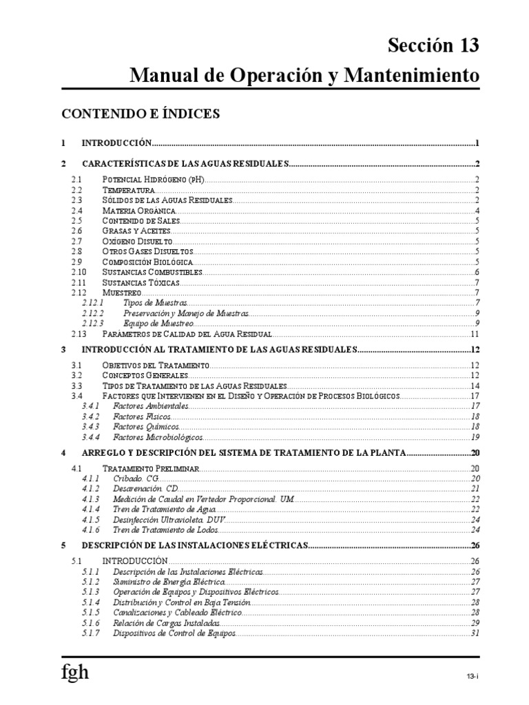 Seccion 13 Manual de Op y Mtto ZacT | PDF | Aguas residuales | Agua