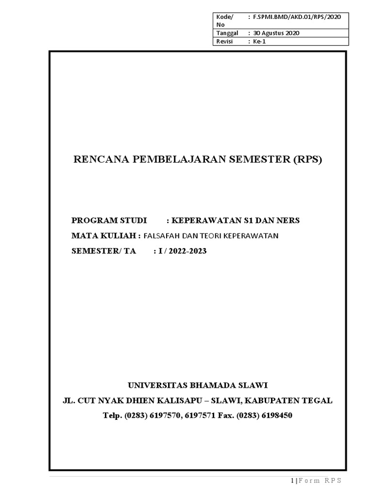 RPS Falsafaah Kep - 20222023 | PDF