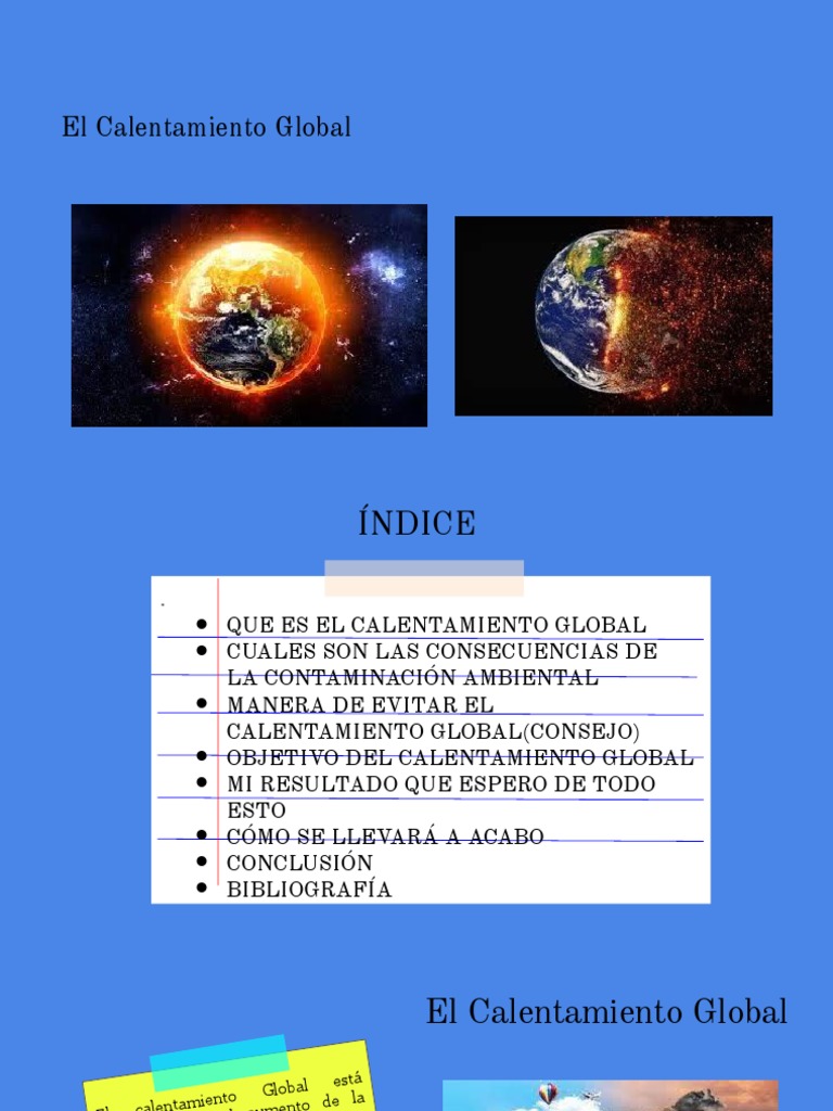 El Calentamiento Global | PDF | Gases de efecto invernadero | Contaminación
