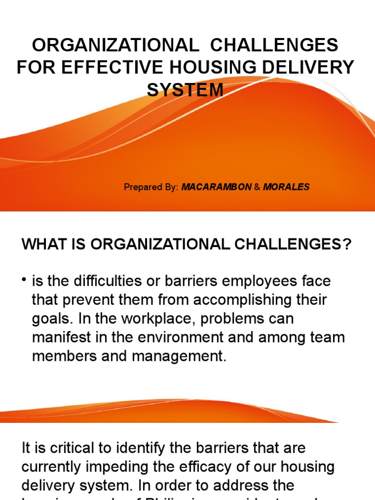 Organizational Challenges For Effective Housing Delivery System | PDF ...