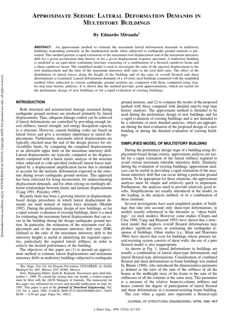 Miranda Paper 1999 | PDF | Bending | Beam (Structure)