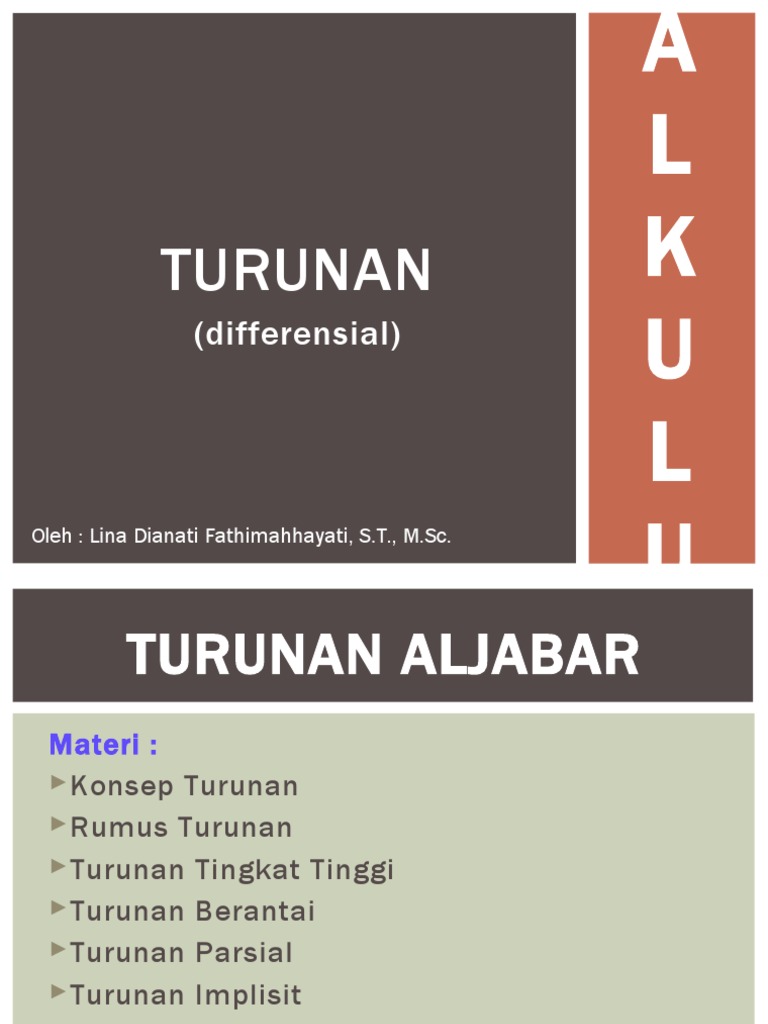 Panduan Lengkap Turunan Aljabar | PDF | Metode & Bahan Ajar | Sains ...