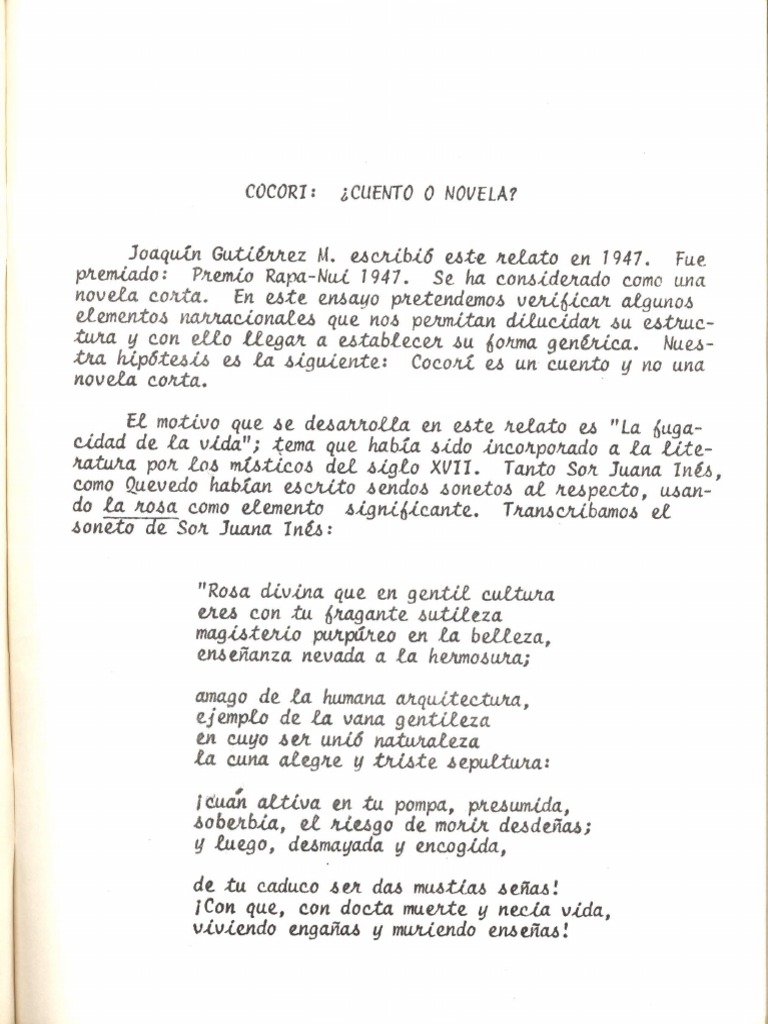 Cocorí Cuento o Novela | PDF