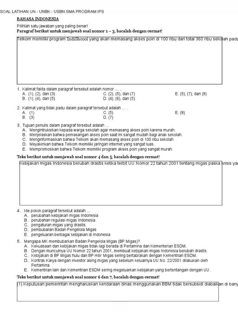 Soal Bhs Indonesia-Dikonversi | PDF