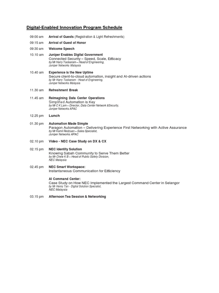 Agenda For Digital-Enabled Innovation (Juniper) | PDF