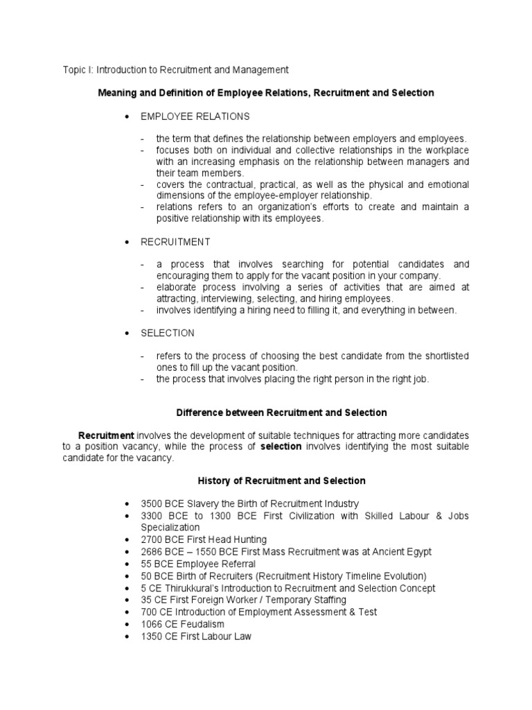 R&S Midterm Reviewer | PDF | Recruitment | Employment