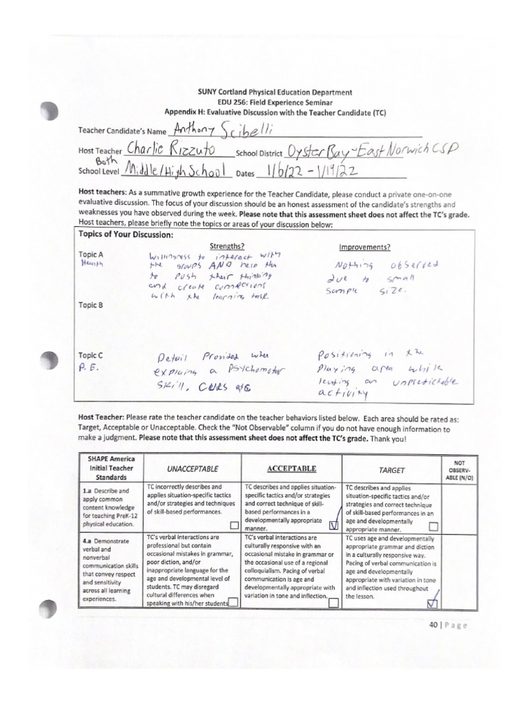 Suny Cortland Physical Education Department | PDF