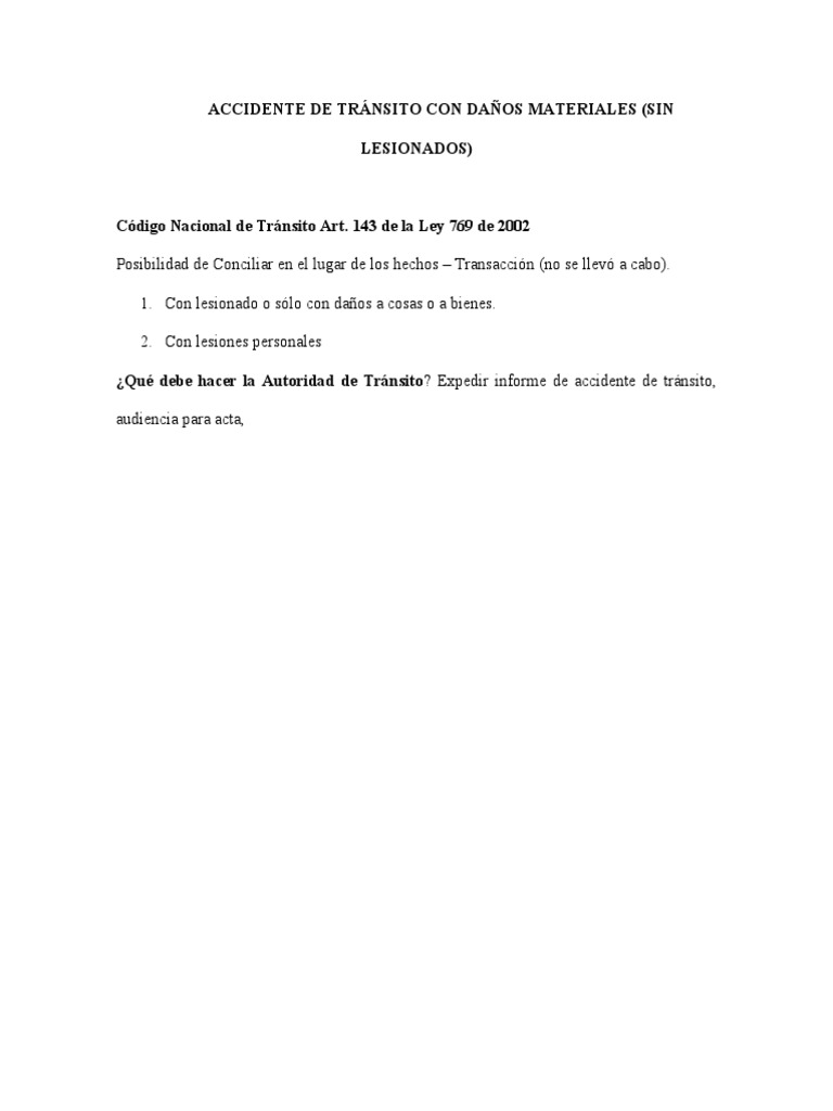 Accidente de Tránsito Con Daños Materiales | PDF