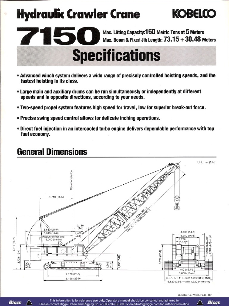 Kobelco 7150 Chart | PDF | Horsepower | Crane (Machine)