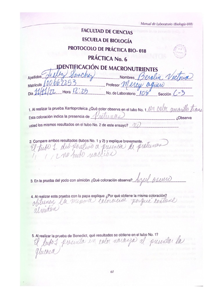 Manual de Laboratorio (Biología-018) | PDF