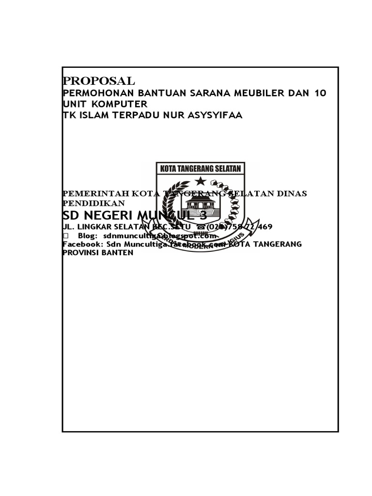 Contoh Proposal Bantuan Prasarana - Compress | PDF