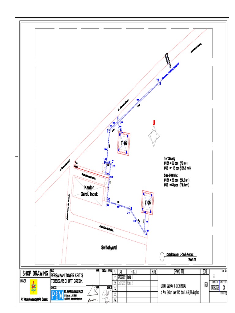 Shop Drawing Sambungan Saluran U-Ditch | PDF