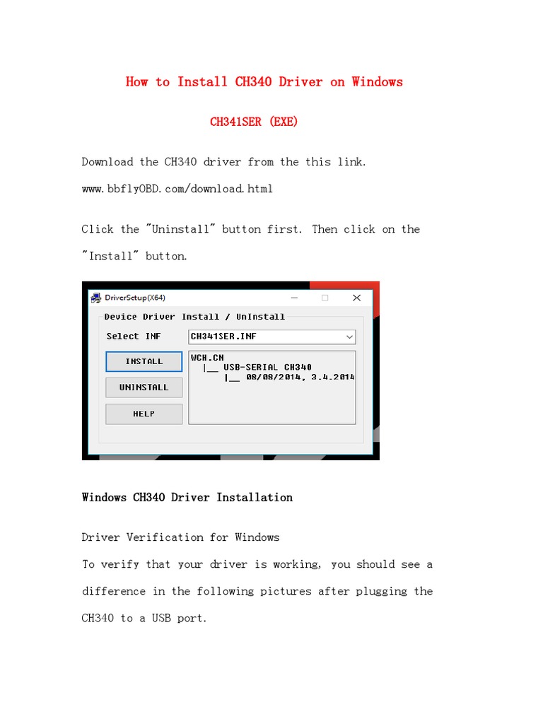 How To Install CH340 Driver On Windows | PDF