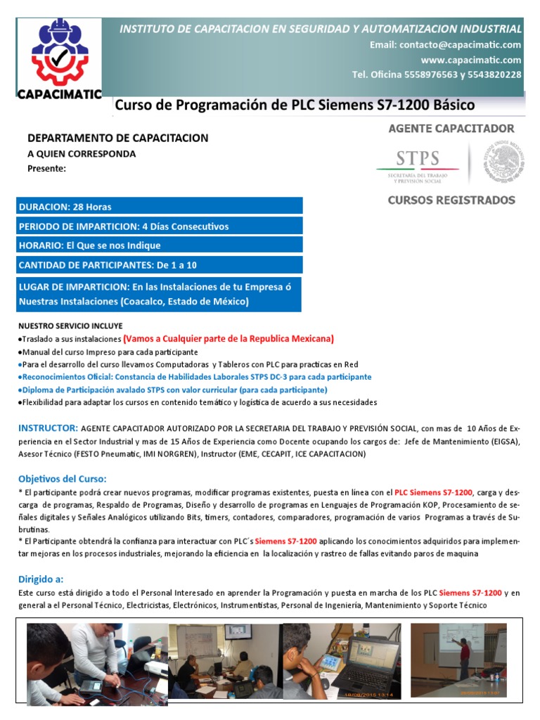 Temario Curso PLC S7-1200 Siemens Basico | PDF | Controlador lógico ...