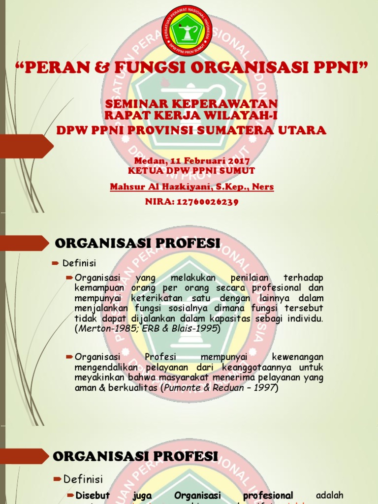 Peran Fungsi Organisasi Ppni | PDF