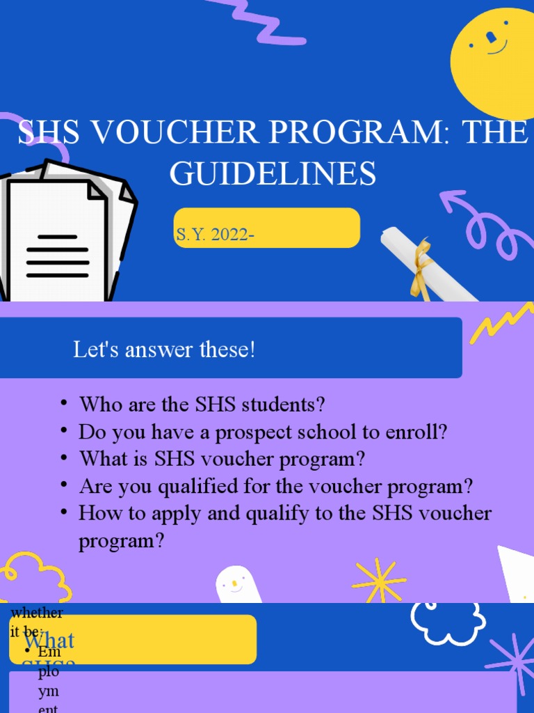 SHS Voucher Program The Guidelines | PDF | Electron | Physical Chemistry