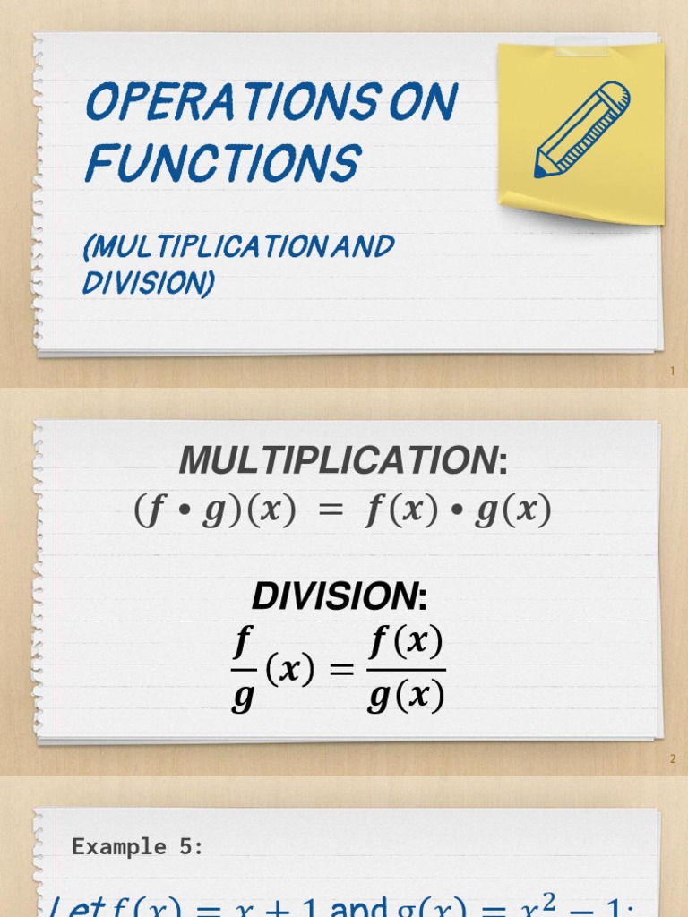 Operations On Functions Multiplication And Division 2 | Pdf | Mathematics