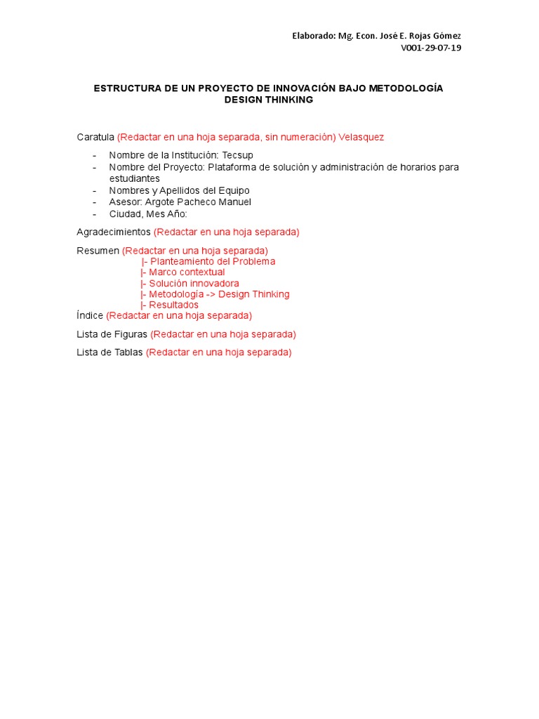 Sesion 4 - Estructura Informe Con Design Thinking v3 | PDF | Gestión del tiempo | Habilidades ...