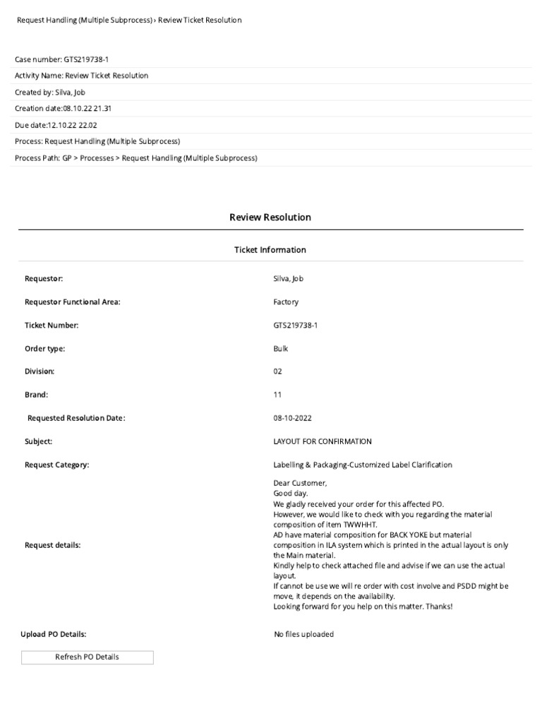 GTS219738-1 - Request Handling (Multiple Subprocess) | PDF