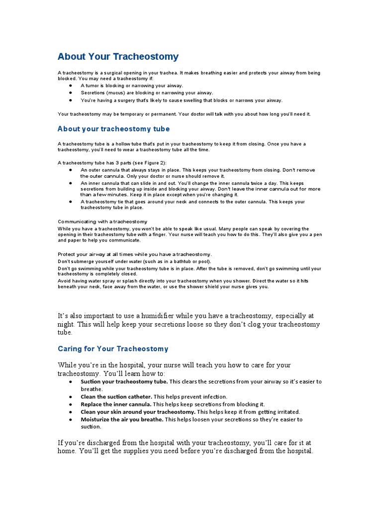 Tracheostomy | PDF | Respiratory Tract