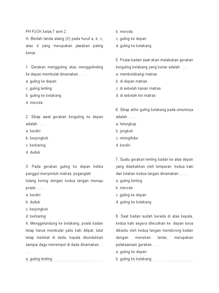 PH PJOK Kelas 7 Sem 2 | PDF